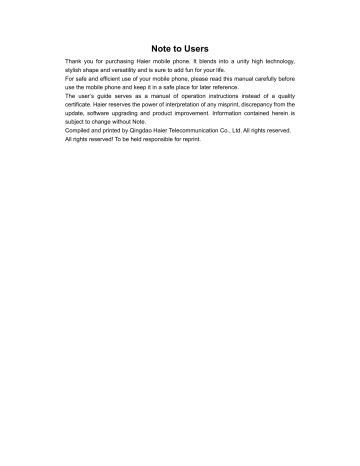 Haier T3000 Operation Instructions | Manualzz