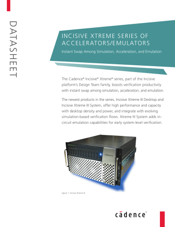 Cadence INCISIVE XTREME SERIES Datasheet | Manualzz