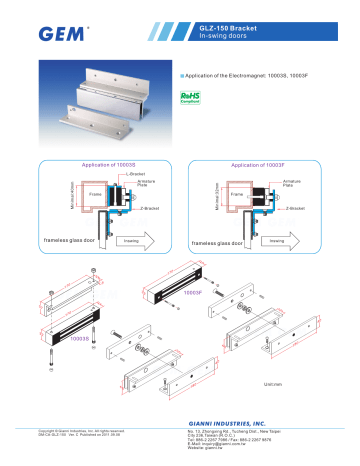 GEM GLZ-150 Specification Sheet | Manualzz