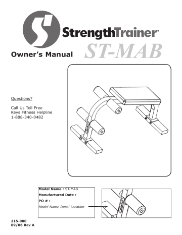 Keys Fitness Strength Trainer ST-MAB Owner's Manual | Manualzz