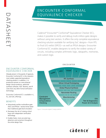 Cadence ENCOUNTER CONFORMAL EQUIVALENCE CHECKER Datasheet | Manualzz
