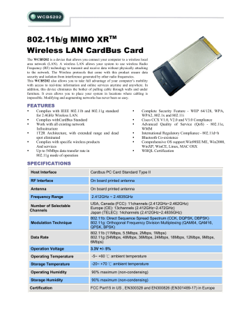 Abocom WCB5202 Specifications | Manualzz