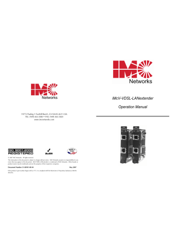 IMC Networks iMcV-VDSL-LANextender Operation Manual | Manualzz