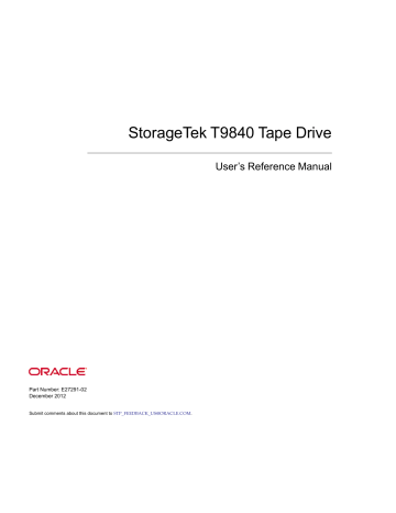 Oracle StorageTek T9840 User Manual | Manualzz