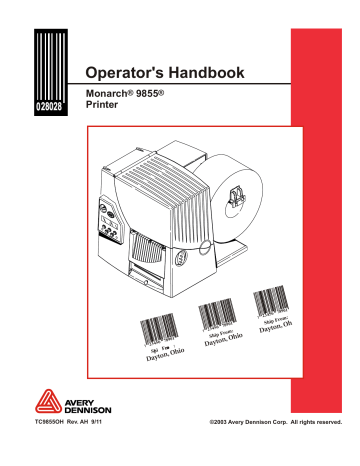 Monarch 9855 Operator's Handbook Manual | Manualzz