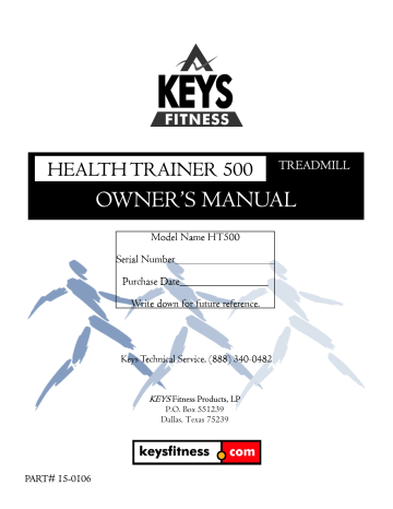 Keys Fitness HealthTrainer HT500 Owner's Manual | Manualzz