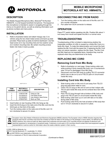 Motorola HMN4079 Installation And Operation Manual | Manualzz