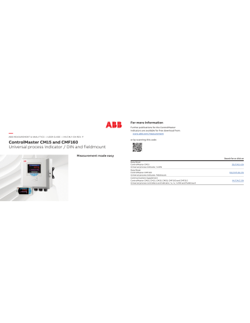 ABB ControlMaster CM15, ControlMaster CMF160 User Manual | Manualzz