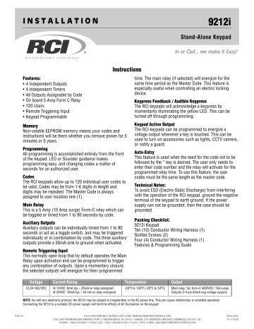 RCI 9212i Installation | Manualzz