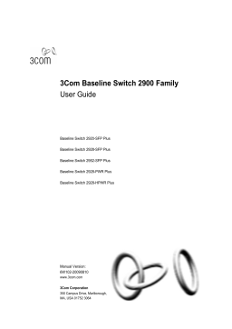 3com Baseline Switch 2952-SFP Plus - User manual, Getting started guide