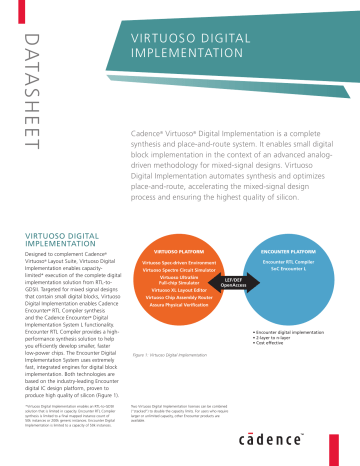 Cadence VIRTUOSO DIGITAL IMPLEMENTATION Datasheet | Manualzz