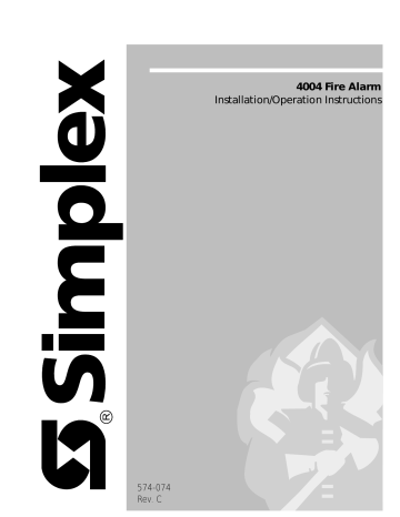 Simplex 4004 Installation & Operation Instructions | Manualzz