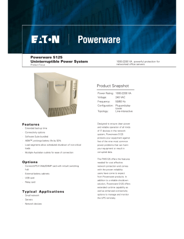 Eaton Powerware 5125 Brochure & Specs | Manualzz