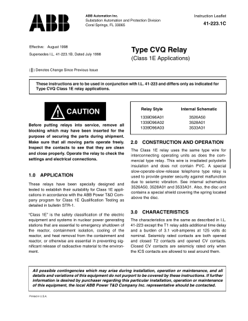 ABB CVQ Instruction Leaflet | Manualzz