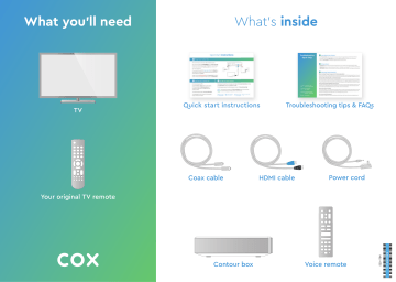 Cox Contour box XR11, XR15 Quick Start Guide | Manualzz
