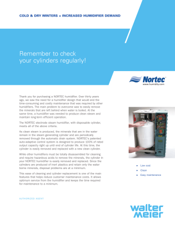 Nortec Electric Steam Humidifiers Specification Sheet | Manualzz