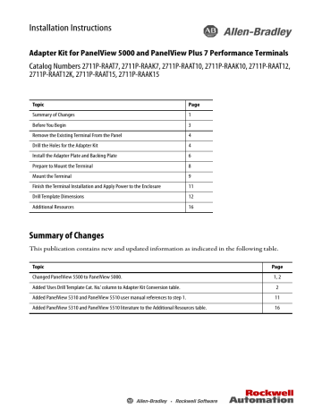 Allen-Bradley 2711P-RAAK7 Installation Instructions Manual | Manualzz