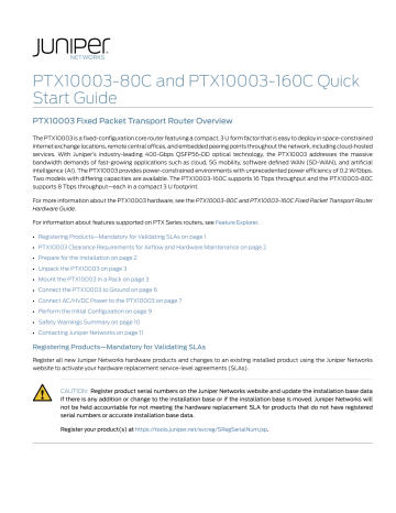 Juniper PTX10003-160C, PTX10003-80C Quick Start | Manualzz