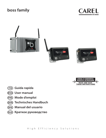 Carel boss Series User Manual | Manualzz
