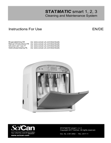SciCan STATMATIC smart 2 Instructions For Use Manual | Manualzz