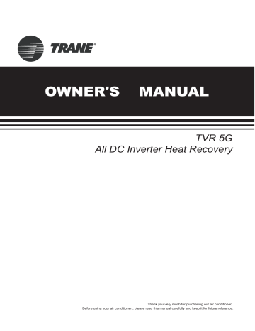 Trane TVR 5G Owner's Manual | Manualzz