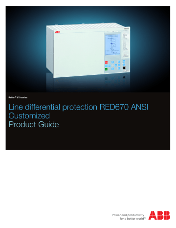 ABB RED670 Relion 670 series, RELION REL670 Product Manual | Manualzz