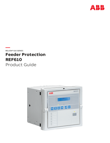 ABB RELION 610 Series, RELION REF610 Product Manual | Manualzz
