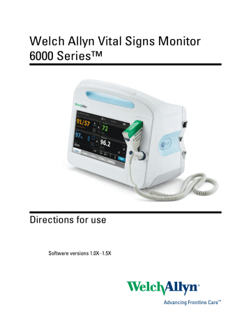 Welch Allyn Connex VSM 6000 series Directions For Use Manual | Manualzz