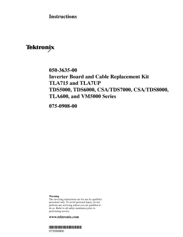 Tektronix TLA600 Series, TLA7UP Series Instructions Manual | Manualzz