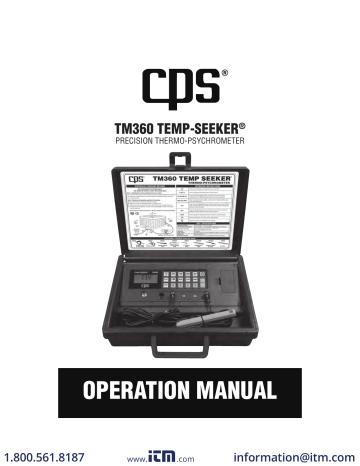CPS TEMP-SEEKER TM360 Operation Manual | Manualzz