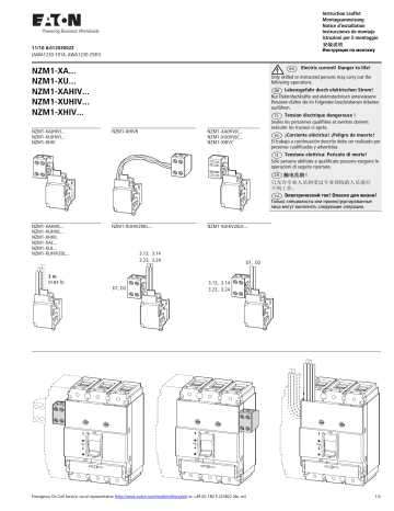 Eaton NZM1-XA Series Instruction Leaflet | Manualzz