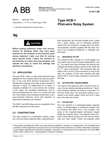 ABB HCB-1 Instruction Leaflet | Manualzz