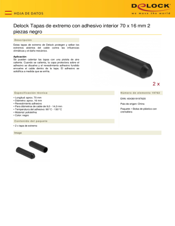 DeLOCK 19762 End Caps Ficha de datos | Manualzz