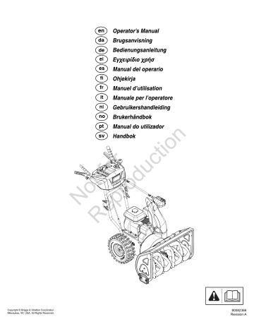 Funktionen und Bedienungselemente. Simplicity SNOWTHROWER, DS, BRIGGS, M1024E, 1696622-04 | Manualzz
