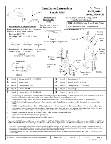 Draw-Tite 36477 Class II Trailer Hitch Guide d'installation | Manualzz