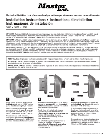 Master Lock 3631 Locker Lock Installation Instructions | Manualzz