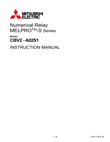 Mitsubishi Electric MELPRO-S Series CBV2-A02S1 Instruction Manual | Manualzz