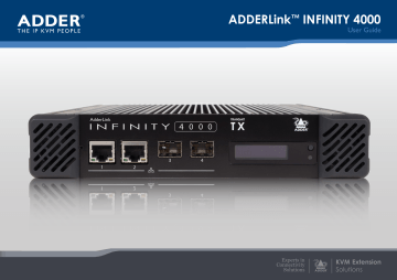 ADDER ADDERLink INFINITY 4000 User Manual | Manualzz