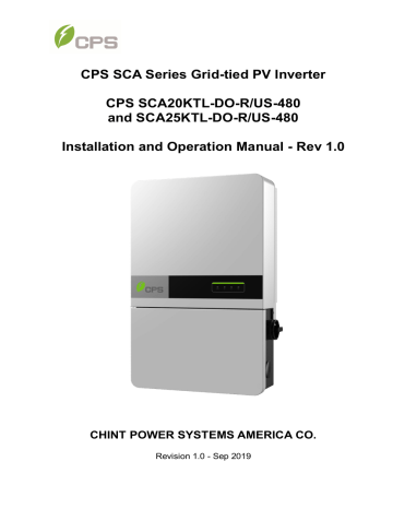 CPS SCA Series Installation And Operation Manual | Manualzz