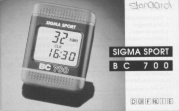 SIGMA SPORT BC 700 Standard El manual del propietario | Manualzz