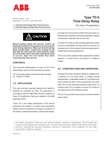 ABB TD-5 Instruction Leaflet | Manualzz