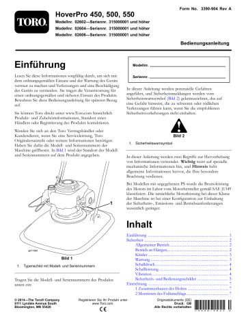 Toro 02602 - HoverPro 450 Bedienungsanleitung | Manualzz