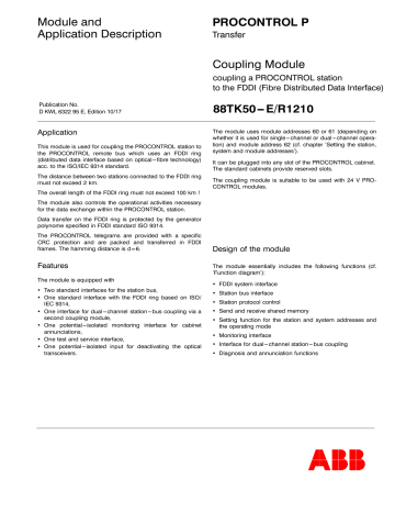 ABB 88TK50-E/R1210 Module And Application Description | Manualzz