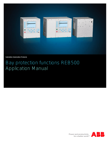 ABB Relion REB500 Applications Manual | Manualzz