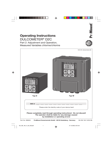 ProMinent DULCOMETER D2C Operating Instructions Manual | Manualzz