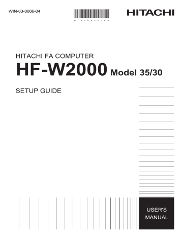 Hitachi HF-W2000 30, HF-W2000 35 Setup Manual | Manualzz