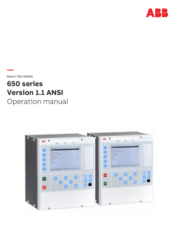 ABB RELION 650 SERIES Operation Manual | Manualzz