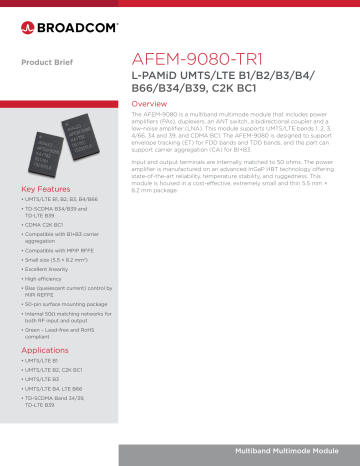 Broadcom AFEM-9080-TR1 L-PAMiD UMTS/LTE B1/B2/B3/B4/B66/B34/B39, C2K ...