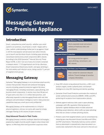 Broadcom Symantec Messaging Gateway Specification | Manualzz