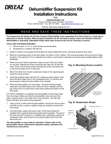 Dri-Eaz Revolution Dehumidifier Suspension Kit Installation ...